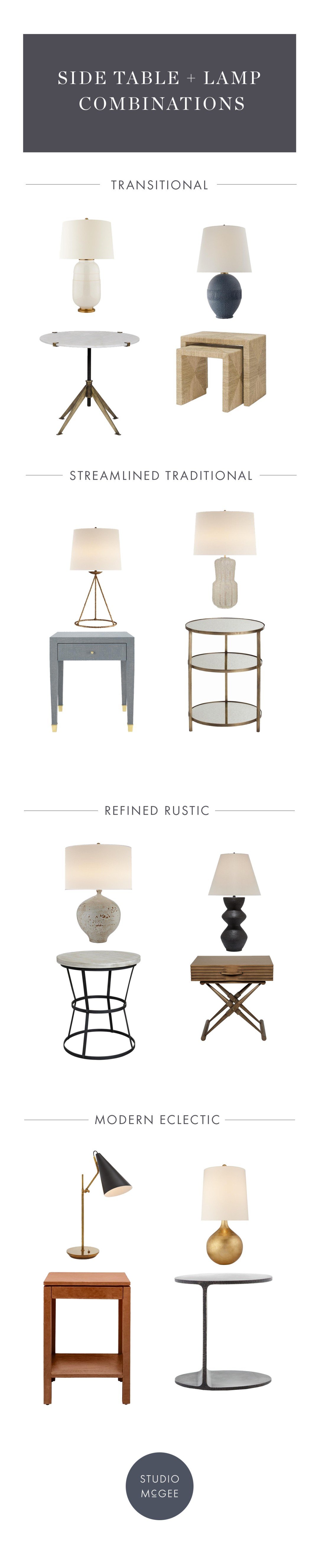 side Table + Lamp Combinations